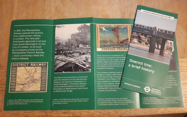 TFL/LU LEAFLET: DISTRICT Line - a brief history £1.55 - PicClick UK