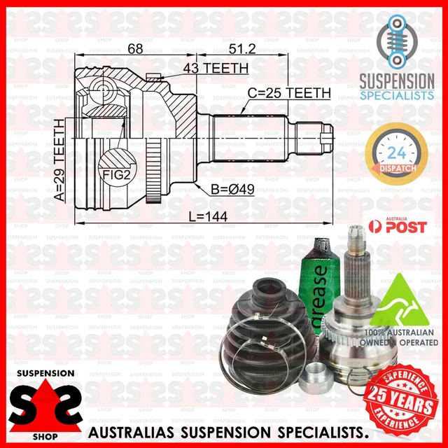 FRONT AXLE JOINT Kit, Drive Shaft Suit SUZUKI Gsx GSX 1250 FA GT GSX $108.11 - PicClick AU