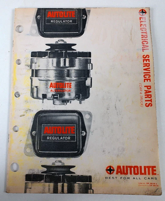 1965 AUTOLITE ELECTRICAL Service Parts Ford Motor Company Form SP 200 B ...