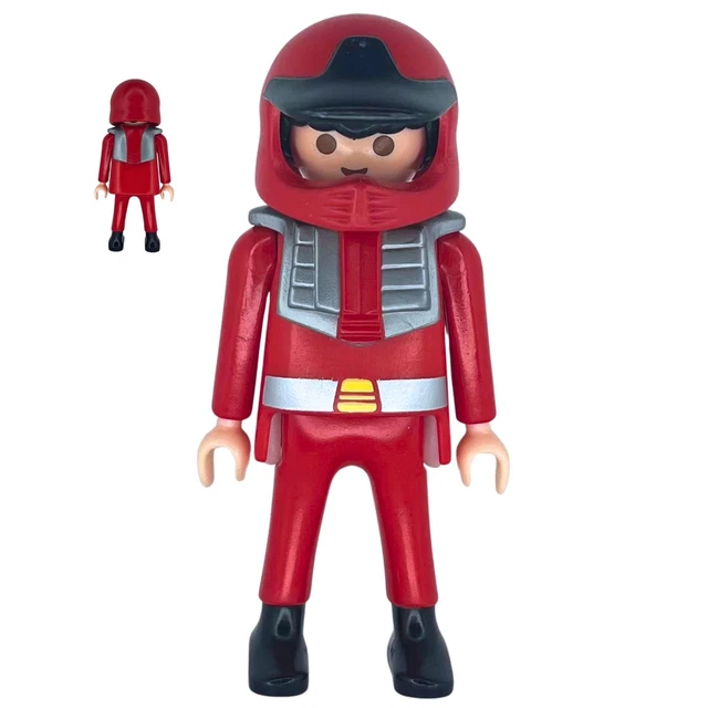 PLAYMOBIL FIGURINE PILOTE rouge casque véhicule course ville lâche EUR ...