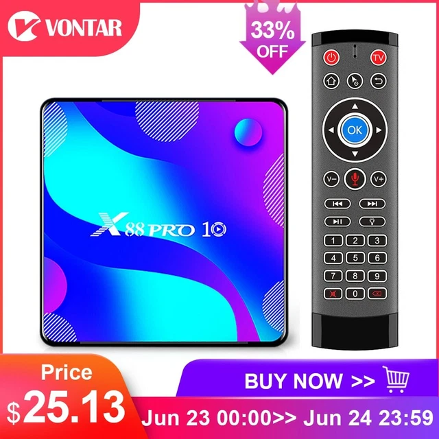 2020 TV BOX Android 10 VONTAR X88 PRO 4GB 32GB 64GB Rockchip RK3318 4K ...