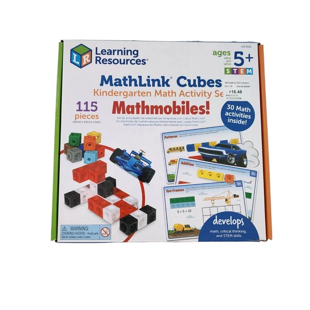 LEARNING RESOURCES MATHLINK Cubes Kindergarten Mathmobiles Activity Set ...