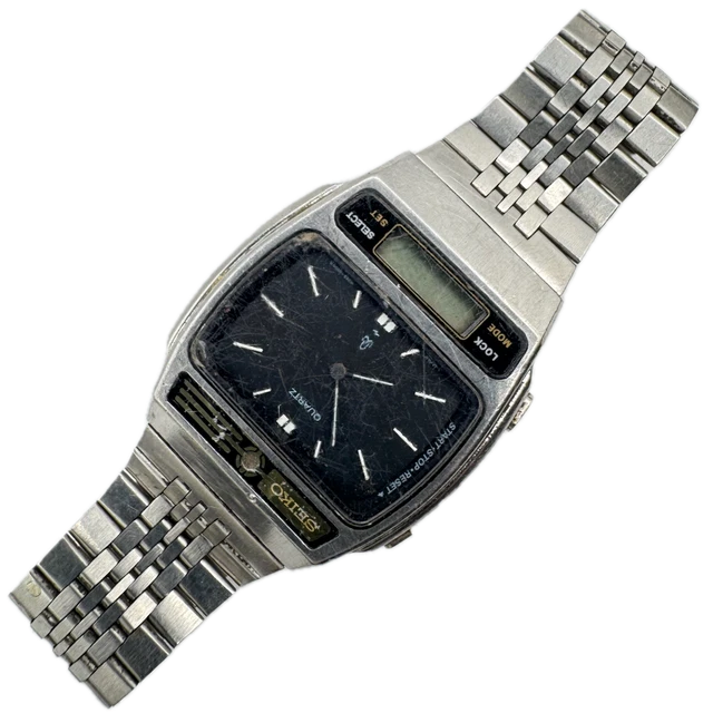 VINTAGE SEIKO H259-5000 Ana Digi Men's Quartz LCD Wristwatch Japan Steel £55.28 - PicClick UK