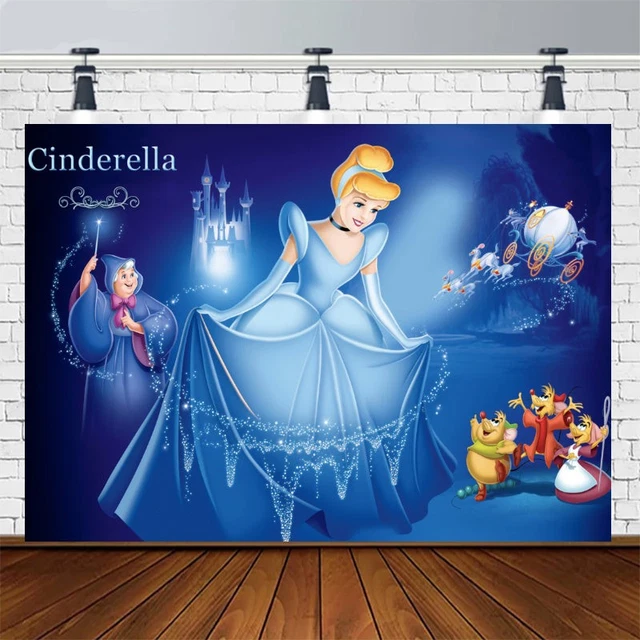CUSTOM BLUE DRESS Blonde Princess Backdrop Girls Birthday Party ...