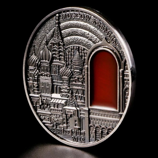 ANTIQUE SILVER COIN Cold War See Through Amber Ruby Red Window old ...