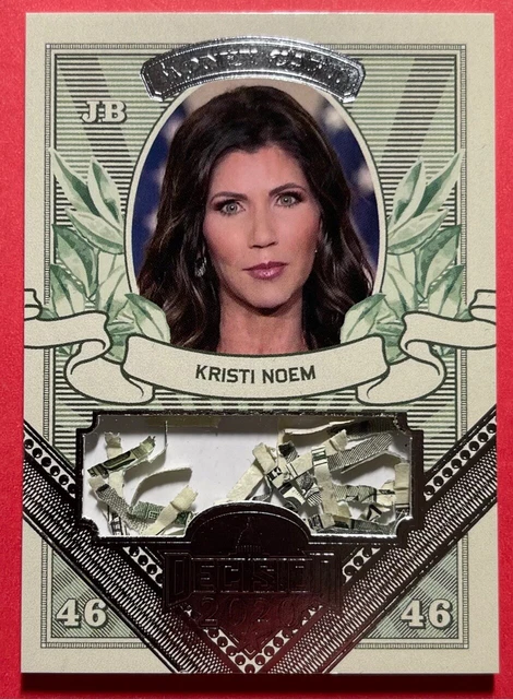 KRISTI NOEM 2020 Decision Shredded Currency Money Card Silver Foil ...