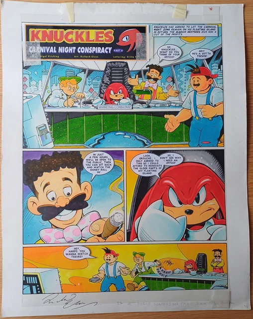 KNUCKLES. ORIGINAL COLOUR Comic Art from Sonic the Comic #42 - page 1 ...