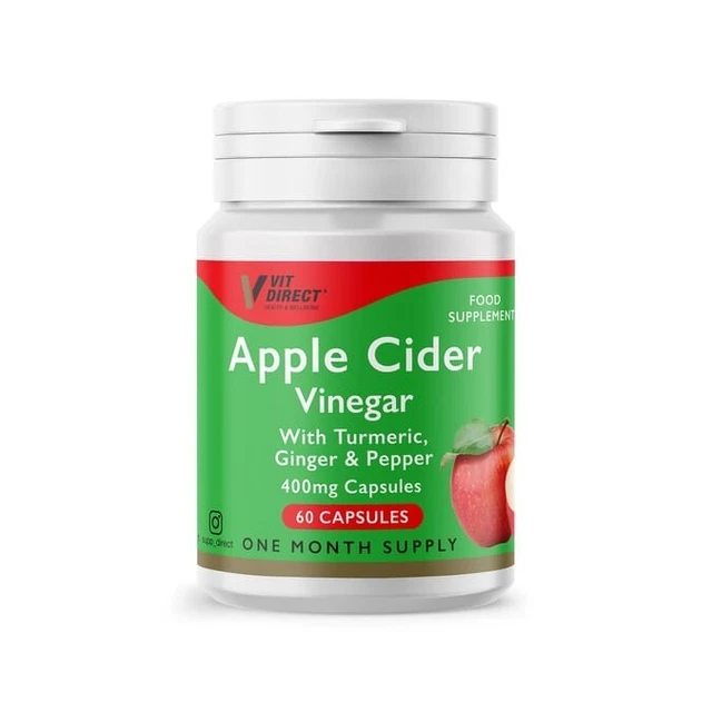 VIT DIRECT APPLE Cider Vinegar Capsules 60s energy metabolism general ...