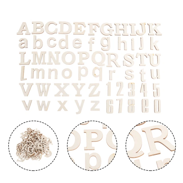 ALPHANUMERIC WOOD CHIPS Decorative Letters for Shelf Cutout Craft £10. ...
