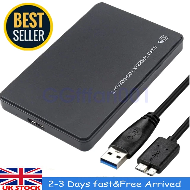 USB 3.0 SATA External Hard Drive Case 2.5 Inch Enclosure Caddy HDD SSD ...