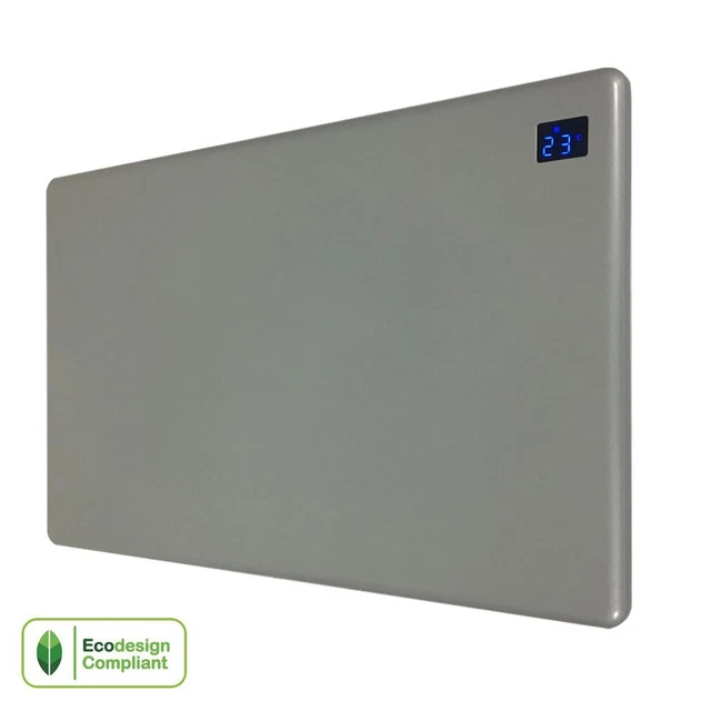 SLIMLINE ELECTRIC WALL Panel Heater Silver 1500W Nova Live R 640mm(w) x ...