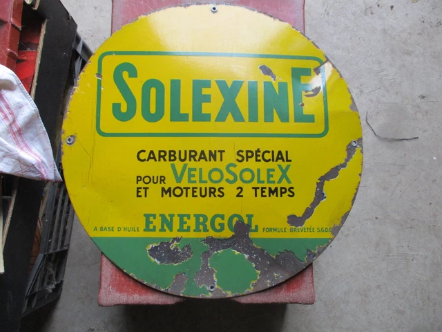 SOLEXINE RARE PLAQUE émaillée ancienne petit format carburant pour solex véloso EUR 349,99 ...