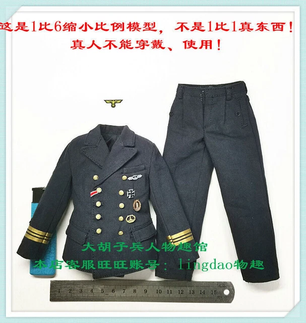 UNIFORM BLUE FOR DID D80148 WWII German U-Boat Commander- Lehmann 1/6 ...