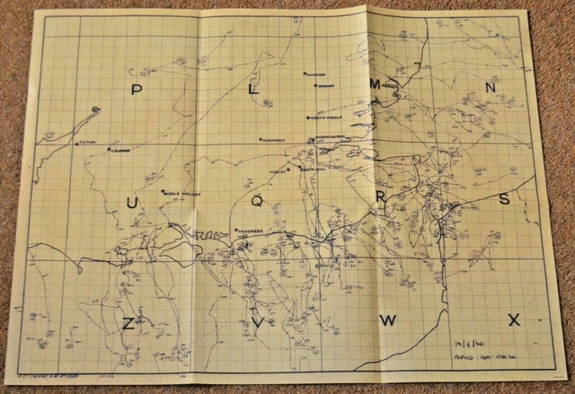 1940 WWII OPERATION Plot Map showing German Aircraft Raids EUR 6,91 ...