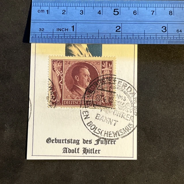 GERMAN THIRD REICH Nazi Adolf Hitler Birthday Stamp Souvenir Sheet ...