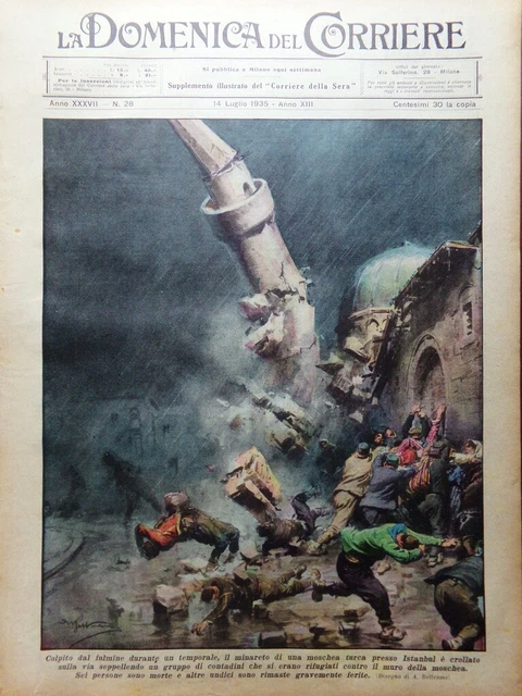LA DOMENICA DEL Corriere 14 Luglio 1935 Energia Fulmini Abissini ...