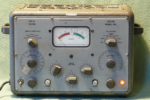 TAYLOR MODEL 45C Valve Tube Tester.1950'S/60'S.mutual Conductance Type ...