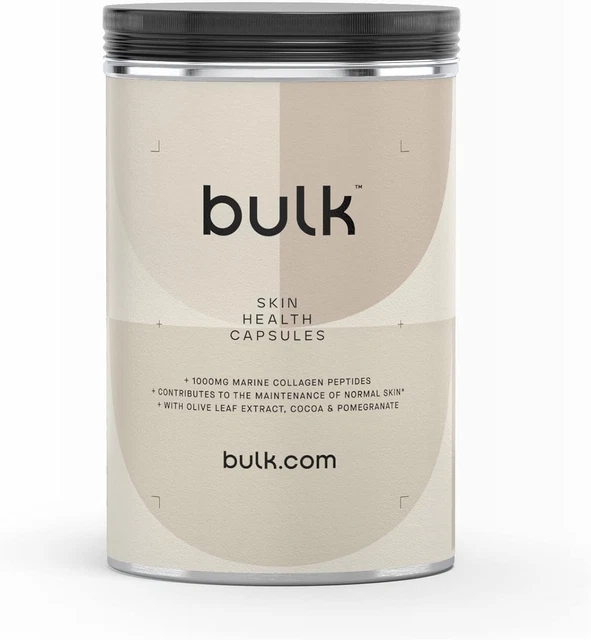 BULK SKIN HEALTH Supplement Capsules, Collagen, Vitamin C, Iodine, Pack ...