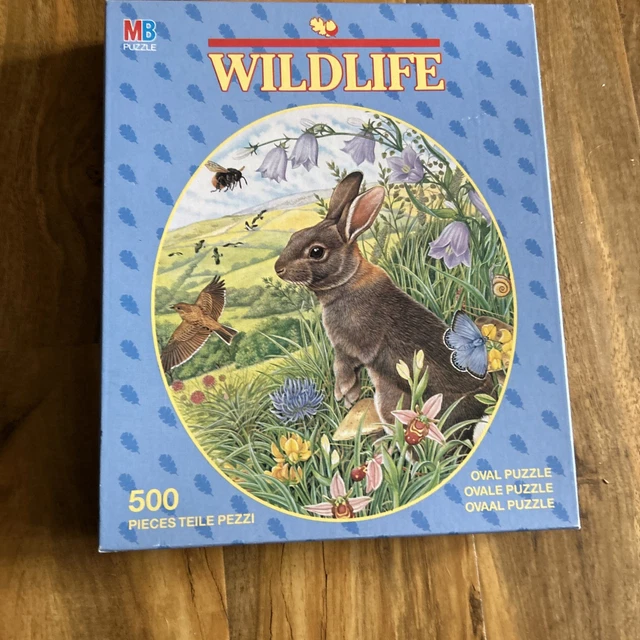 MB PUZZLE 500-PIECE Oval Jigsaw Puzzle Wildlife Rabbit Pattern £1.13 ...