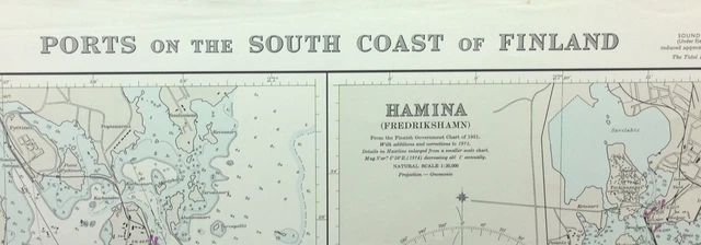 ADMIRALTY SEA CHART. No.503. KOTKA, HAMINA. PORTS IN FINLAND. 1958 £15. ...