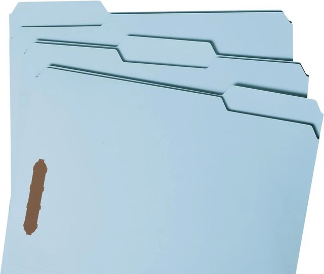 100% RECYCLED PRESSBOARD Fastener File Folder, 2 Fasteners, 1/3-Cut Tab ...