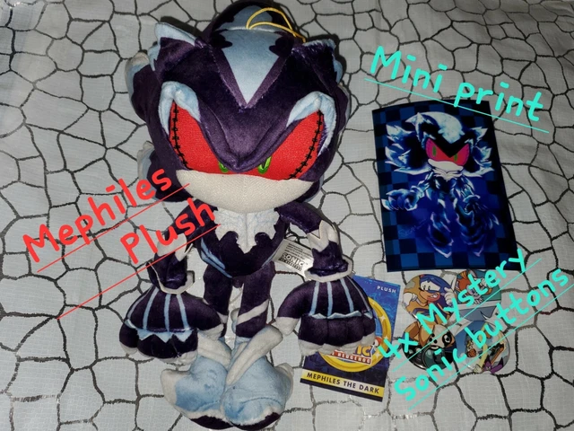 10& MEPHILES THE Dark Plush Print Button GE Great Eastern SEGA Sonic ...