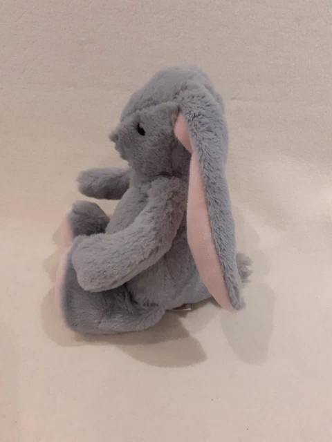 TJM SOFT GREY Bunny Rabbit With Pink Nose,Foot Pads & Ear Inners. Plush ...