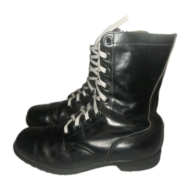 VINTAGE 1977 GENESCO CIC Black Military Combat Boots Size 11.5 R £76.97 ...