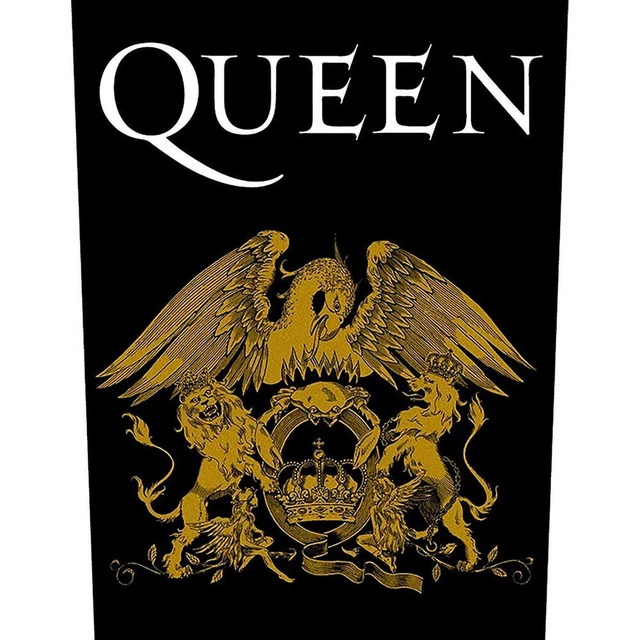 QUEEN BACK PATCH : CREST : crown logo Freddie Mercury Official Licenced ...