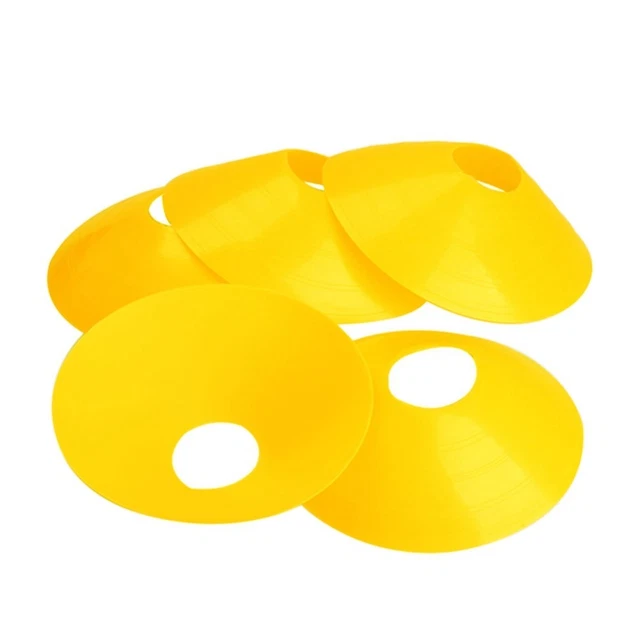 10 PCS SPORTS Marking Football Cones Flat Markers Training Disc Soccer ...