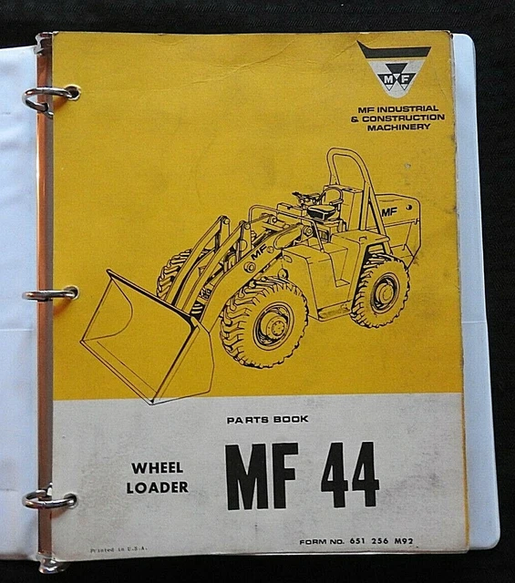 MASSEY FERGUSON MF 44 Industrial Wheel Loader Tractor Parts Catalog ...