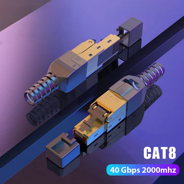 CAT8 /CAT7 /CAT6A Rj45 Connector Plug Ends Cat8 Field Termination Plug ...