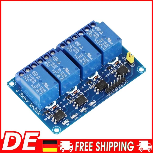 RELAISMODUL LED-ANZEIGE RELAIS-INTERFACE-BOARD mit Optokoppler (4 Kanäle 5V) EUR 5,46 - PicClick DE