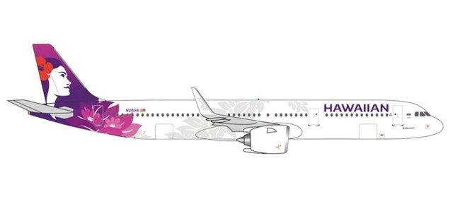 HERPA 537049 - 1/500 Hawaiian Compagnie Aérienne Airbus A321neo–N215HA ...