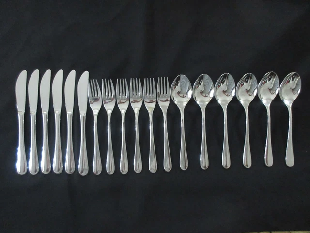 WMF KOBLENZ CROMARGAN 6 Personen 18 tlg Gabel Löffel Note 2 / Messer ...