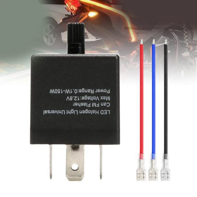 US ADJUSTABLE WIRED Motorcycle Bike Flasher Relay Turn Signal Indicator ...