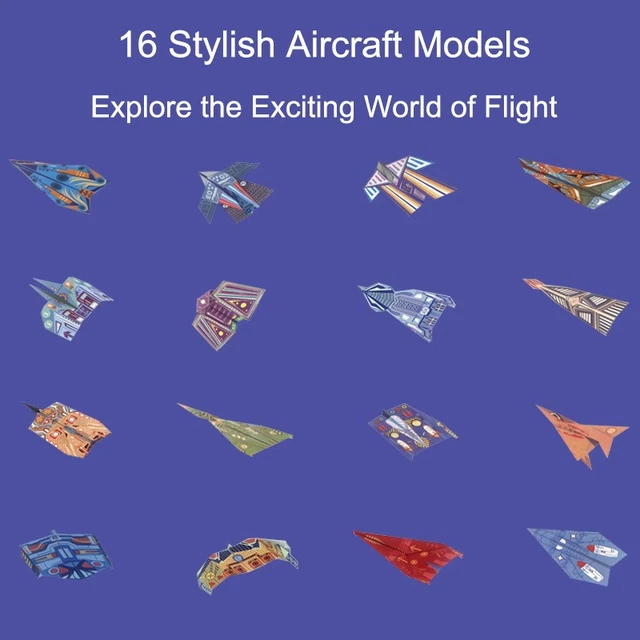 3D COLORFUL PAPER Airplane Folding Creative Classic DIY Toy For Kids ...