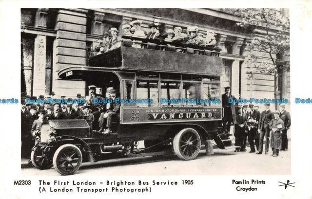 R107222 THE FIRST London. Brighton Bus Service 1905. Pamlin. RP £6.85 ...