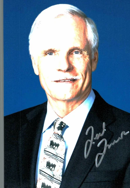 TED TURNER * Original Signature on Photo Print Card 10x15 - No.6416a £ ...