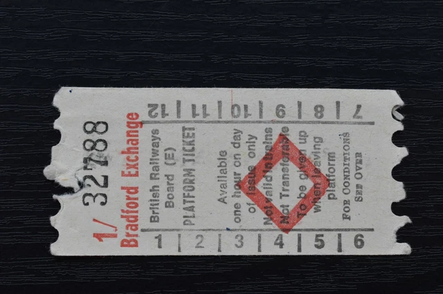 RAILWAY TICKET - British Railways BR BRADFORD EXCHANGE Platform Ticket ...