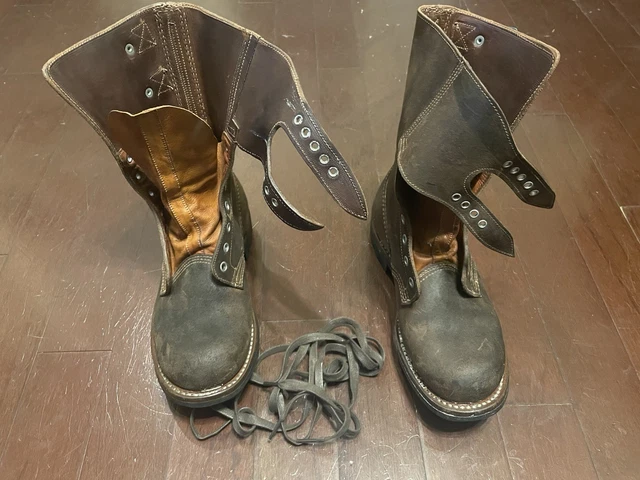 FRENCH COMBAT MILITARY Boots With Buckle, Brown, Size 40 £40.20 ...