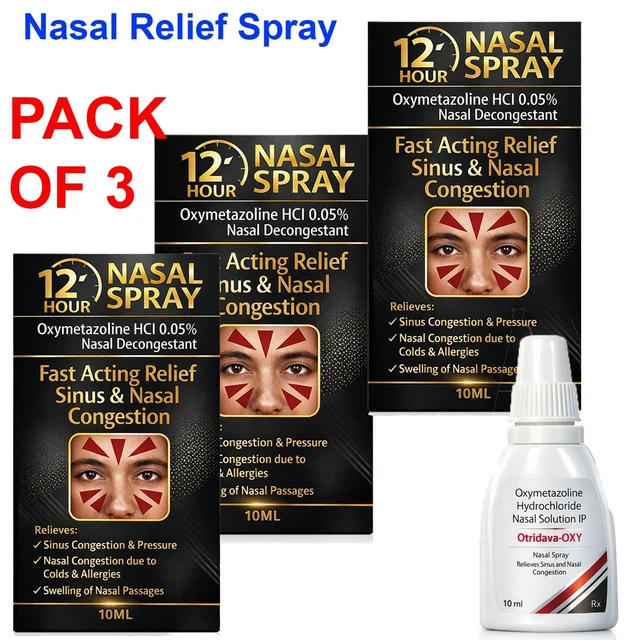 ORIGINAL 12 HOUR Nasal Spray, Max Strength, 0.33 Fluid Ounce X Pack of ...