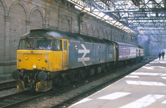 35MM SLIDE ORG+C/RIGHT BR DIESEL CLASS 47 467 LARGE LOGO COACHES ...