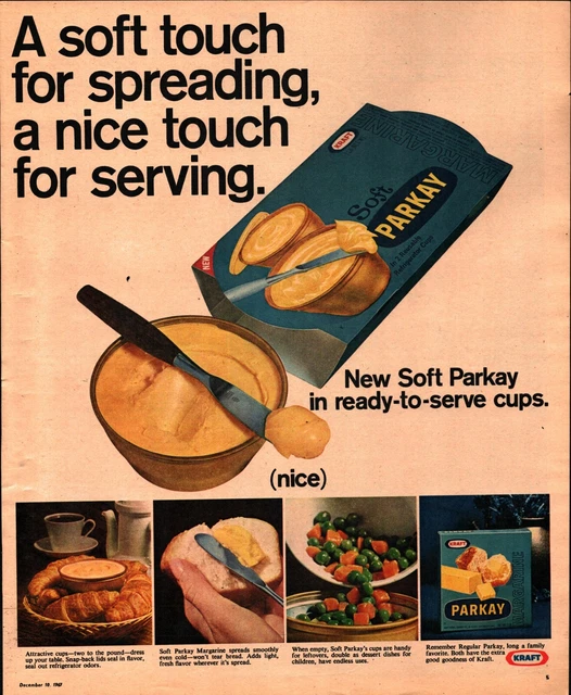 1967 KRAFT MAYONNAISE Parkay Butter SOFT TOUCH Ad NOSTALGIC D5 £16.62 ...
