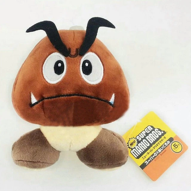 GOOMBA PLUSH SOFT Toy Super Mario Bros. Stuffed Animal Doll Brown 6 ...