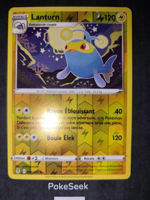 CARTE POKEMON LANTURN 053/203 Reverse Epée et Bouclier 7 EB07 FR NEUF EUR 1,90 - PicClick FR