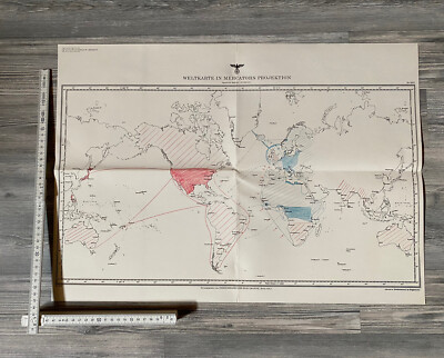 WW2 GERMAN NAVY Map "Sea War Map" OKM WW2 £2.17 - PicClick UK