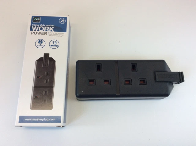 16A - 13A Twin Double Socket Adaptor Fly Lead Arctic Cable Various ...