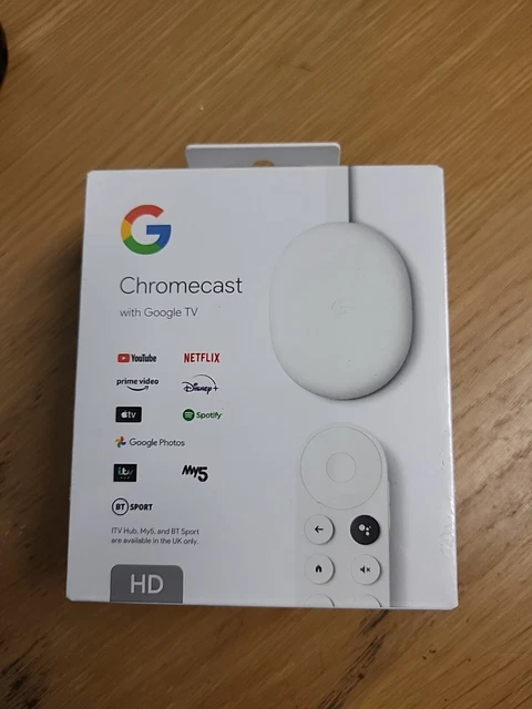 GOOGLE CHROMECAST WITH Google TV HD 2022 Model Snow White Brand New ...