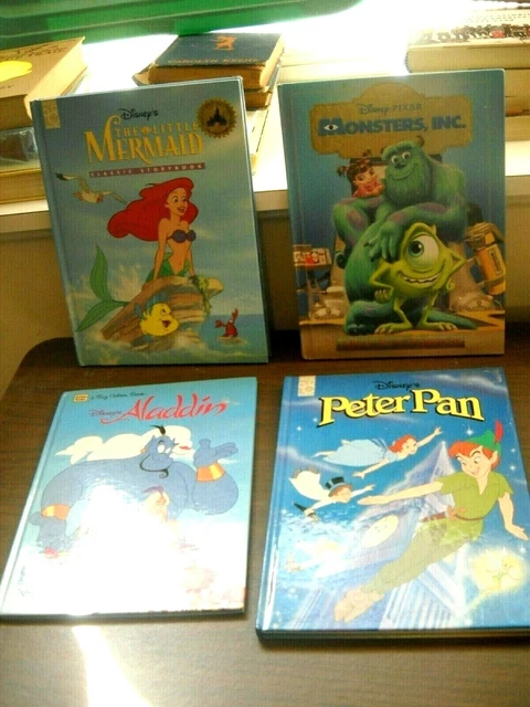 4 CHILDRENS DISNEY Storybooks Lot~Monster's Inc, Peter Pan, Mermaid ...